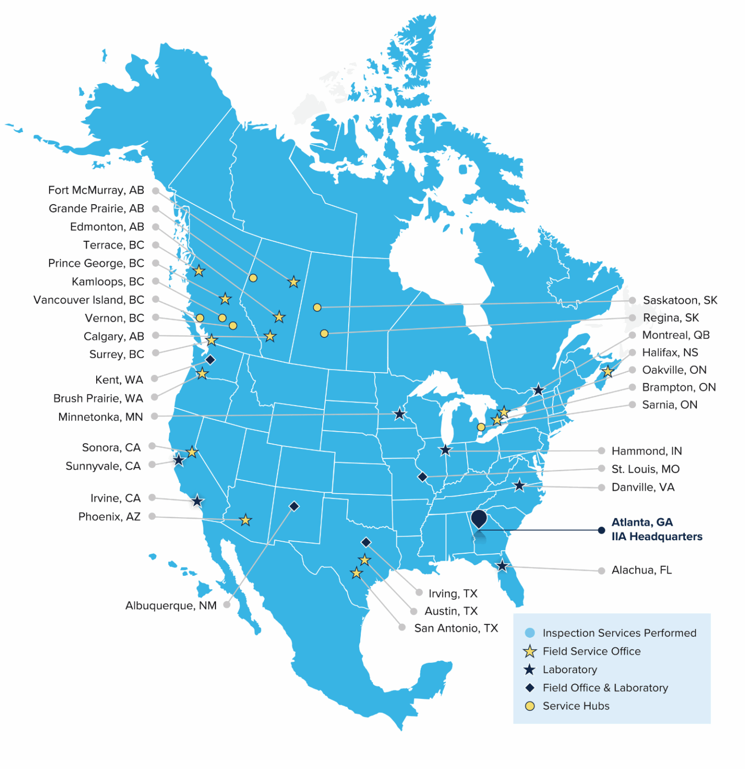 IIA Locations - Industrial Inspection & Analysis (IIA)